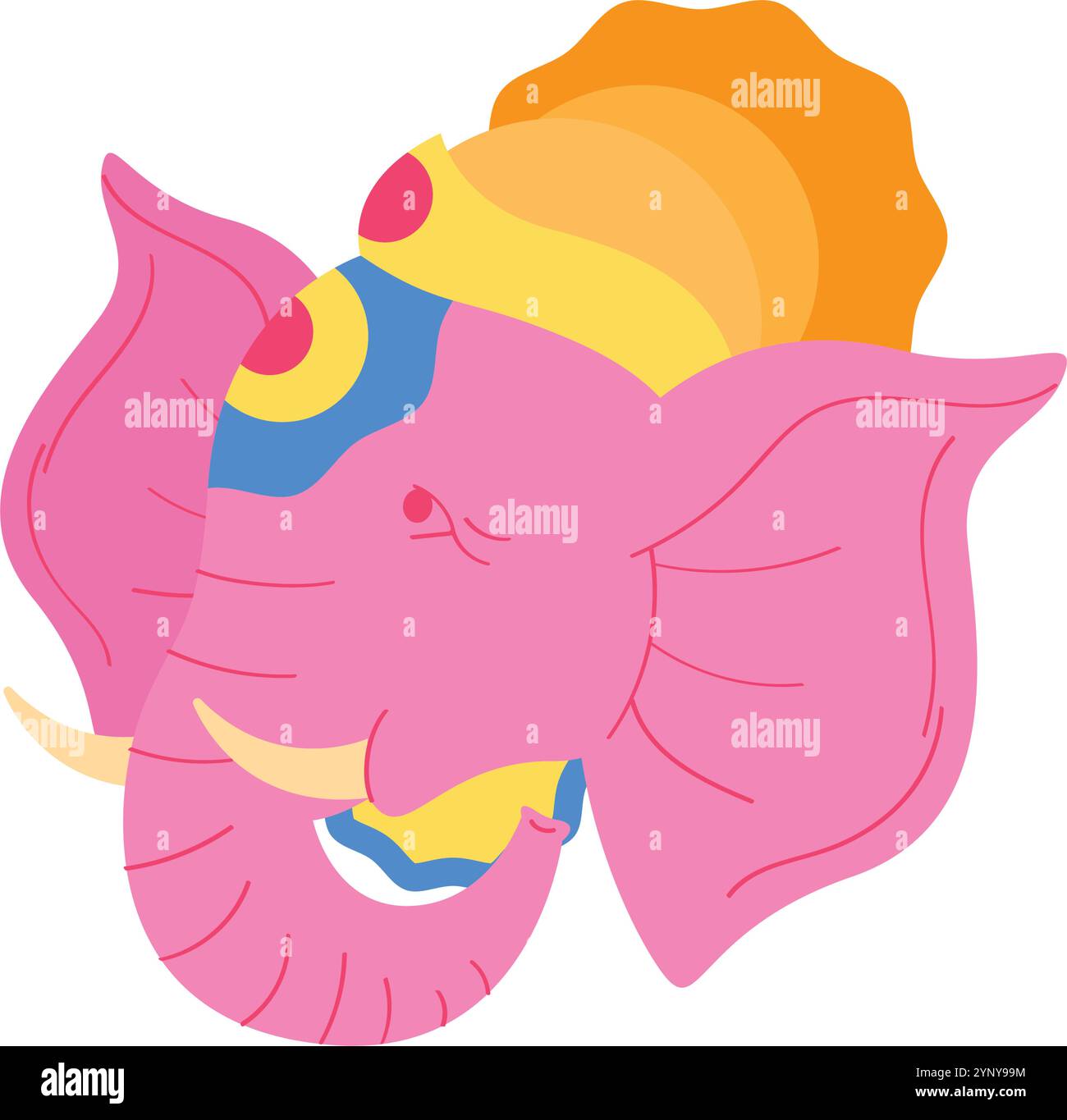 hindu elephant animal head Stock Vector Image & Art - Alamy