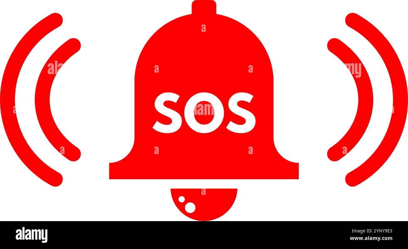 SOS icon emergency alarm - vector icon Stock Vector Image & Art - Alamy