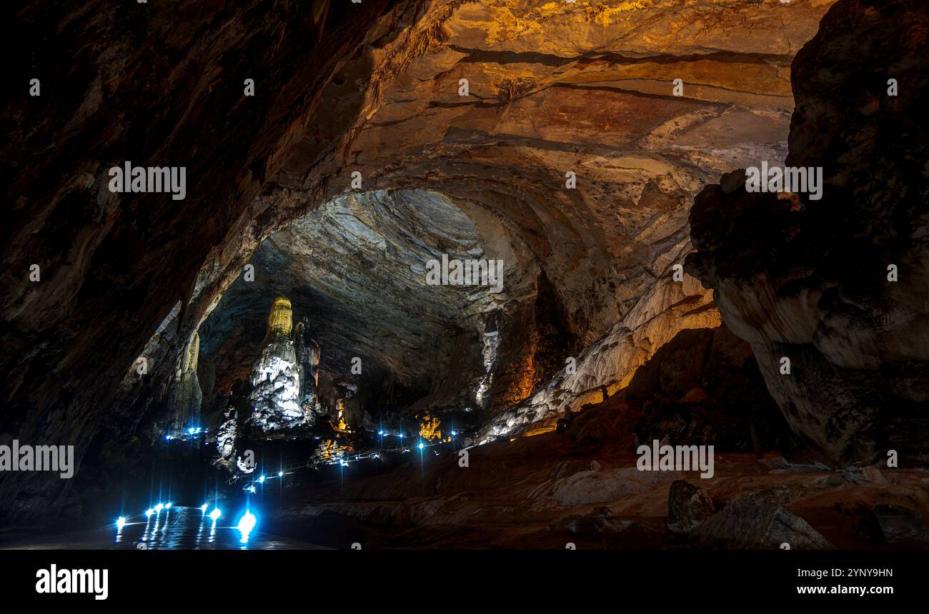 Visitors marvel at the stunning rock formations and intricate cave ...