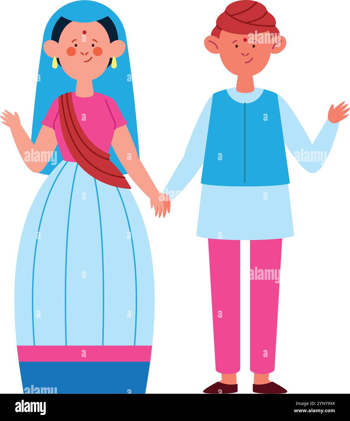 hindu wedding couple in traditional suit Stock Vector Image & Art - Alamy