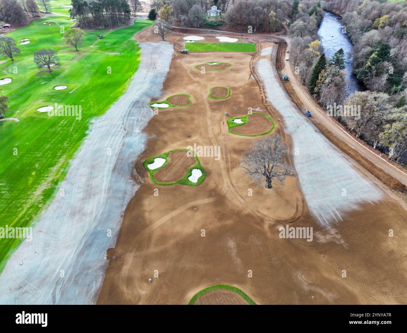Aerial drone view of Taymouth Castle Estate Kenmore Stock Photo - Alamy