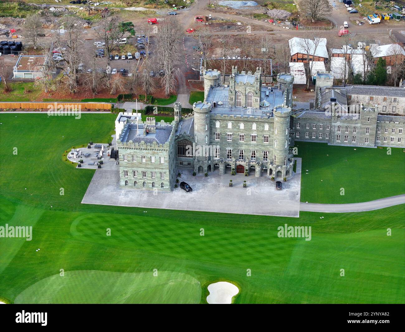 Aerial drone view of Taymouth Castle Estate Kenmore Stock Photo - Alamy