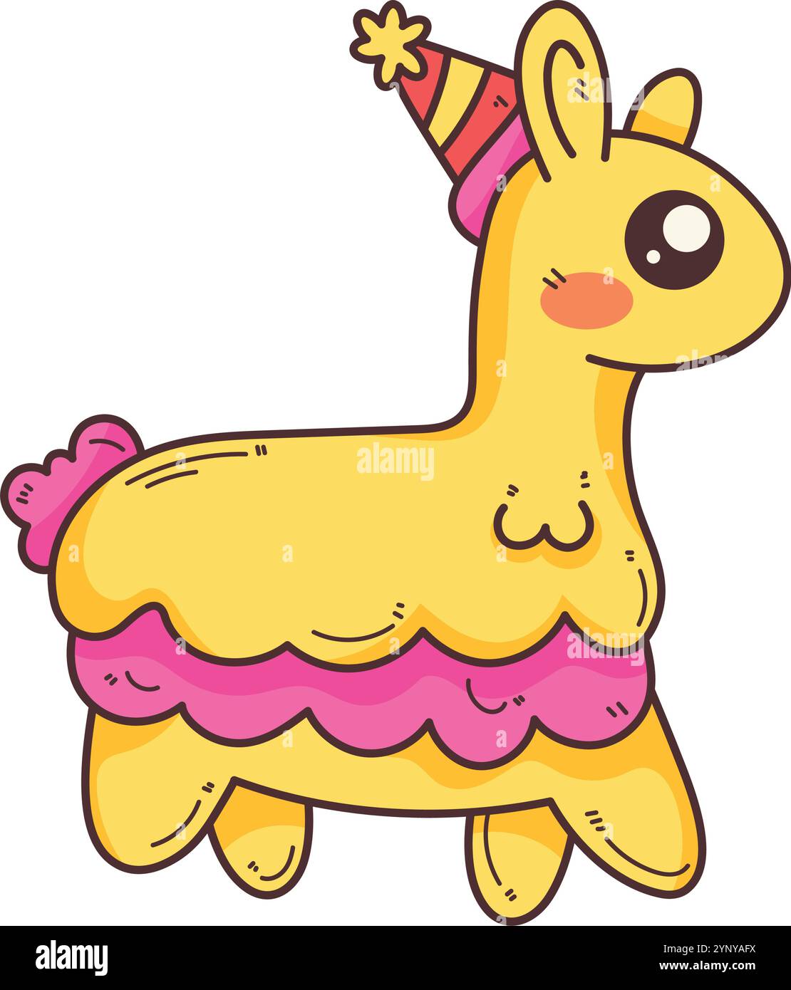 birthday kawaii pinata with hat Stock Vector Image & Art - Alamy