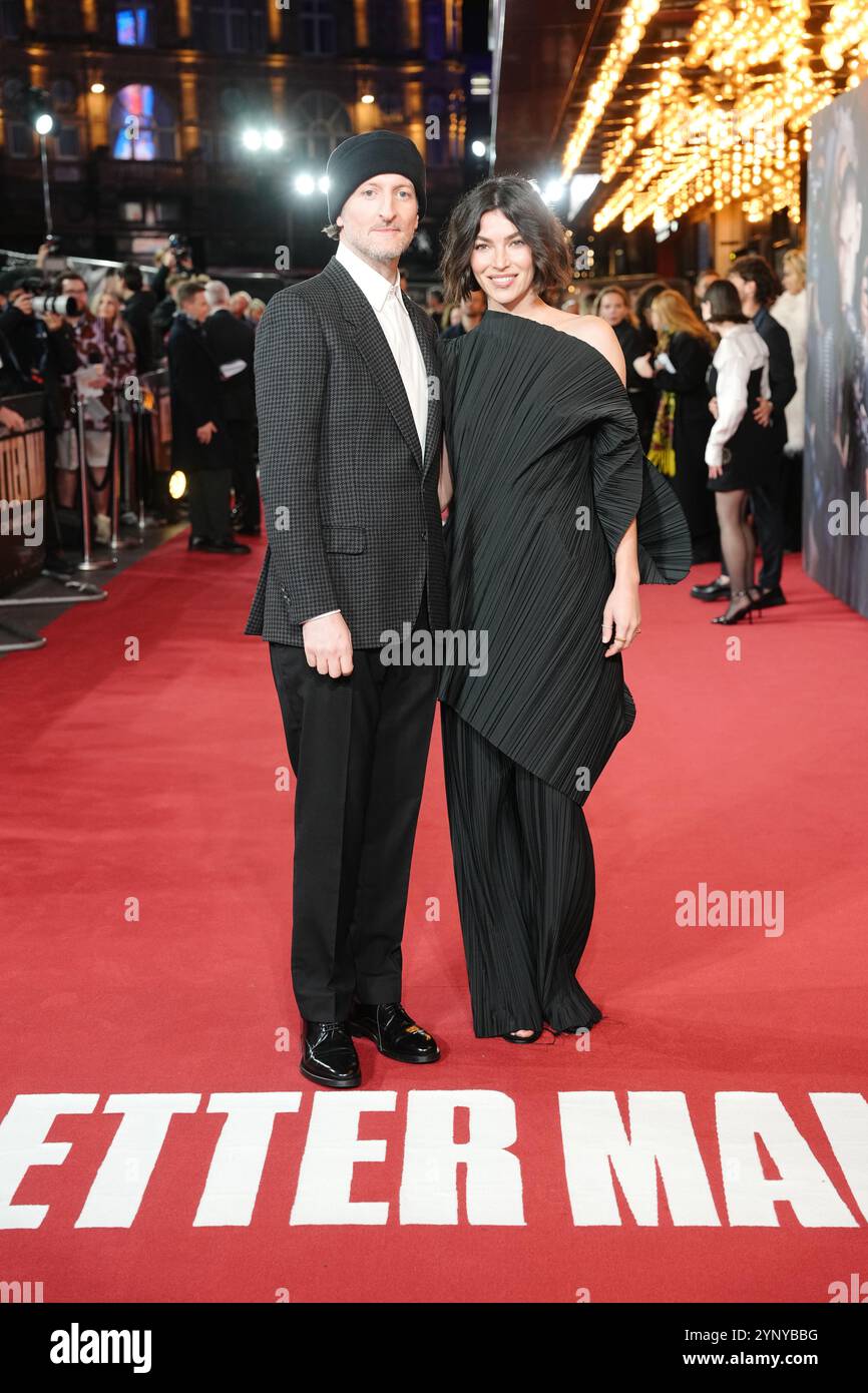 Michael Gracey and his wife attending the European premiere for Better ...