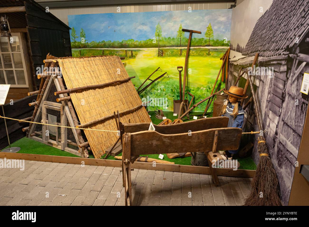 Set-up of how people used to live on an egg farm. At the poultry museum ...
