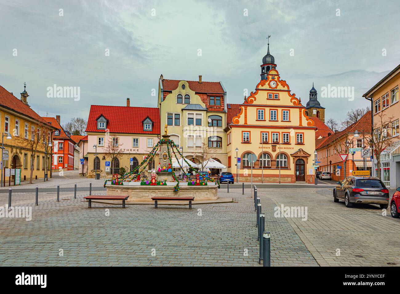 BAD RODACH, BAVARIA, GERMANY - CIRCA MARCH, 2024: Marktplatz And ...