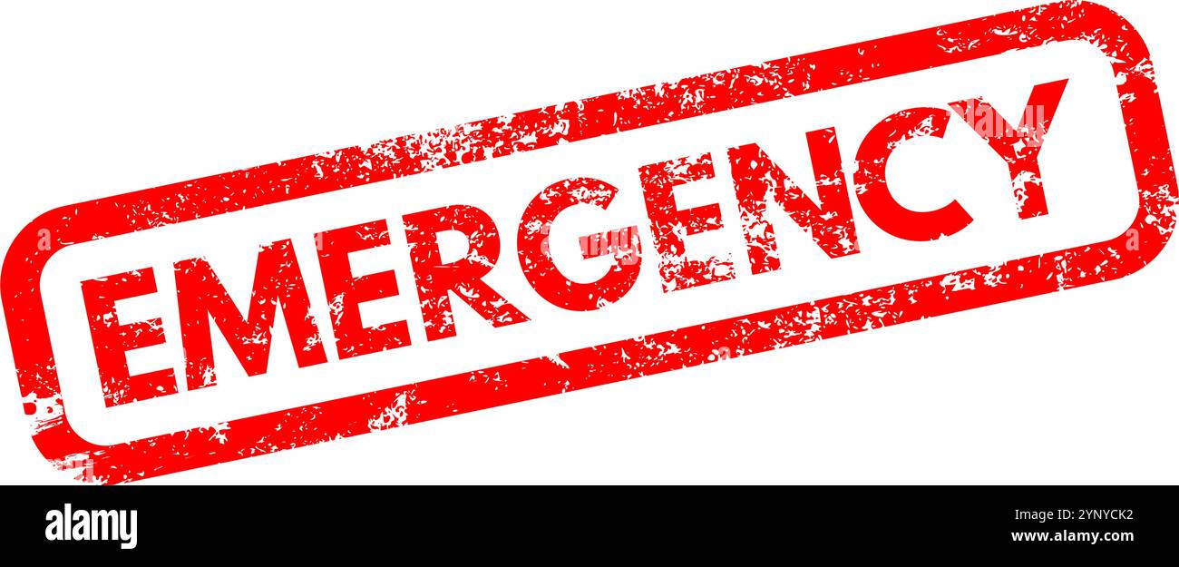 Red emergency word square rubber seal stamp Stock Vector Image & Art - Alamy