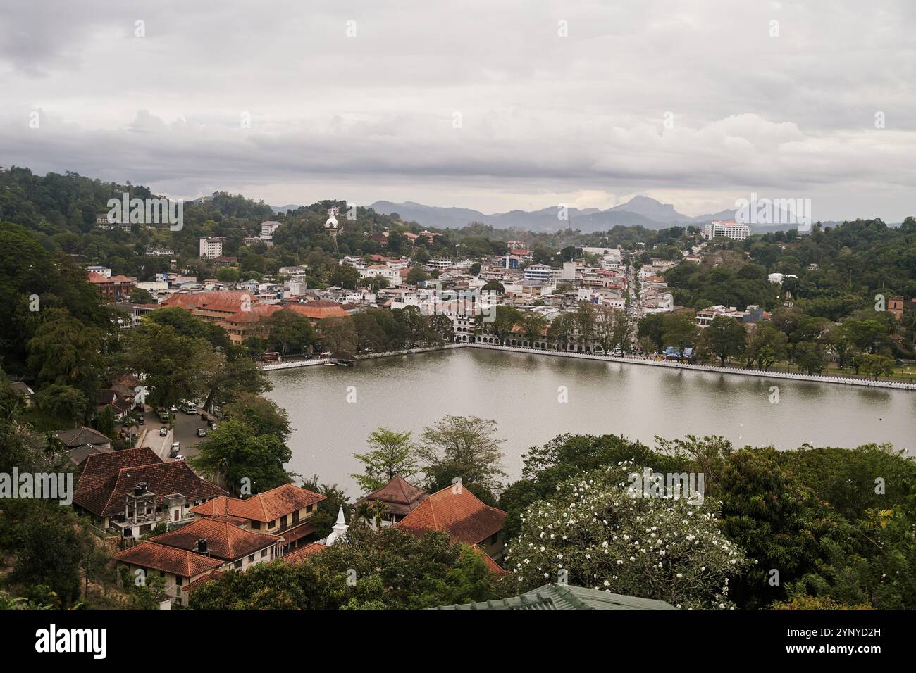 Aerial panoramic view of Kandy Lake and Kandy city, Sri Lanka Stock ...