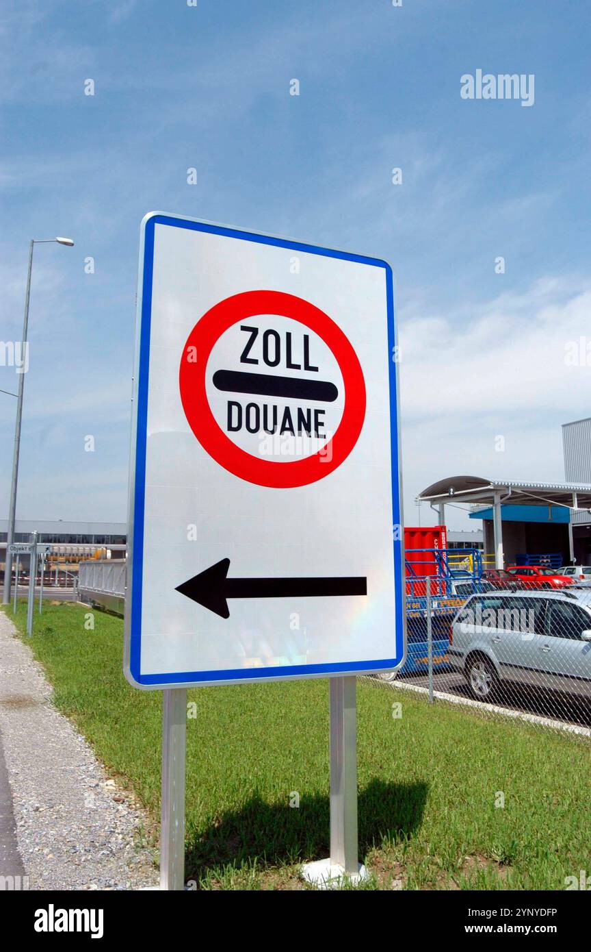 a customs sign at the state border in french Douane customs sign at the ...