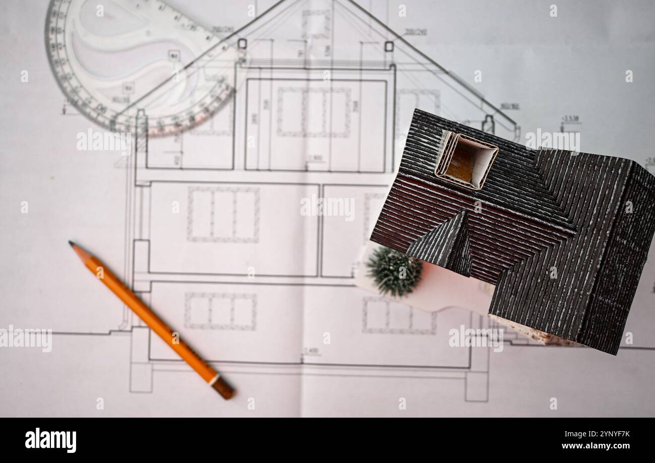 Technical drawing depicting plan hi-res stock photography and images ...