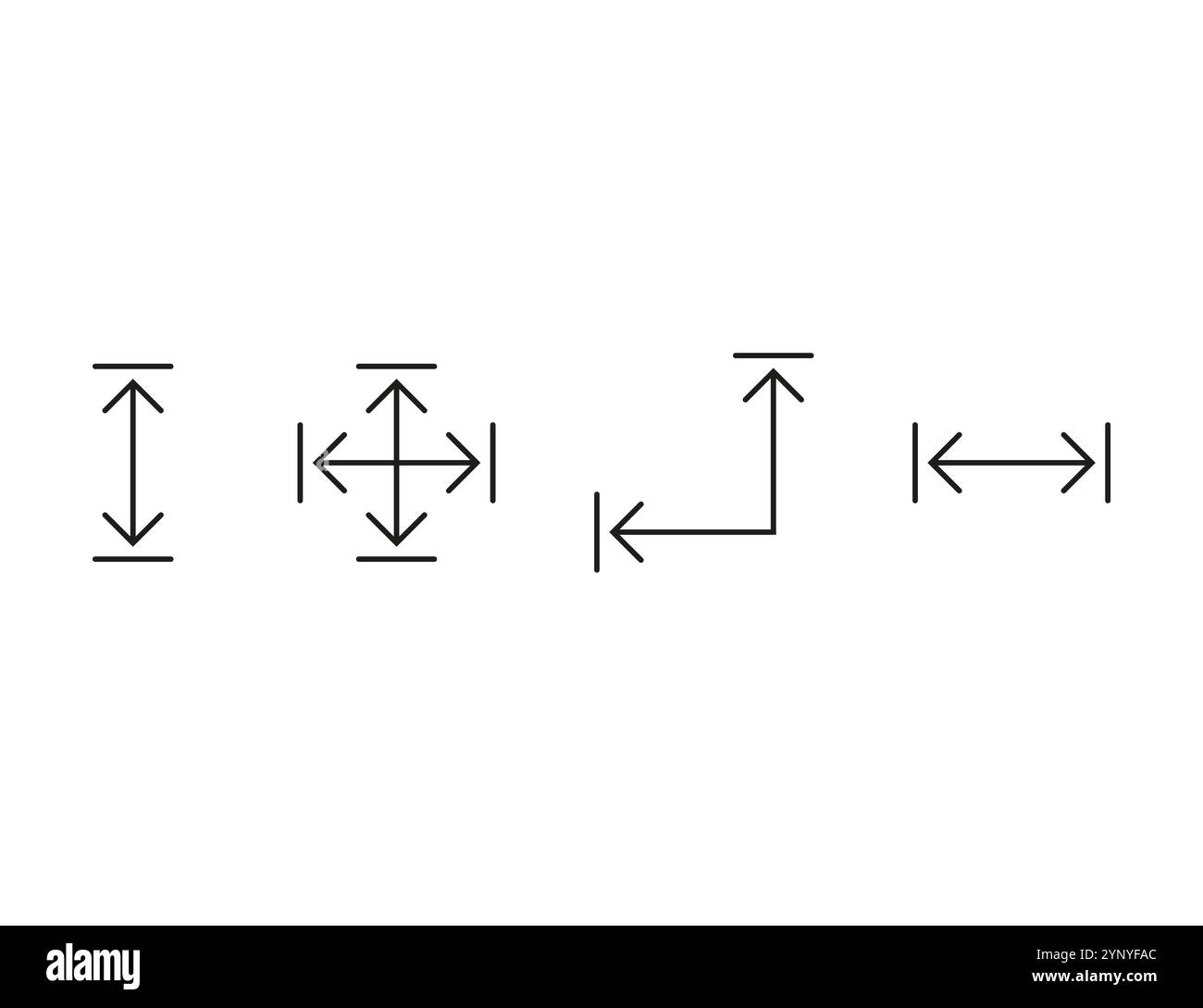 Arrows, height, width, dimensions icon. Vector illustration Stock ...