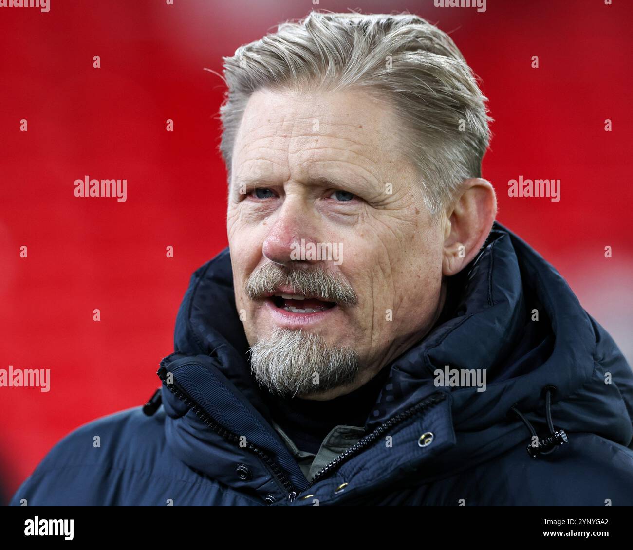 Peter Schmeichel arrives at Anfield prior to the Liverpool fans prior ...