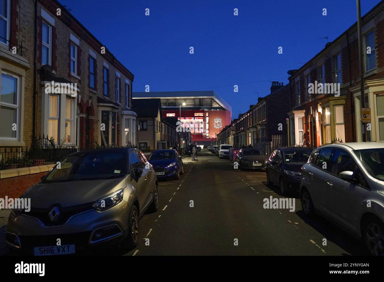 Liverpool, UK. 27th Nov, 2024. Anfield Stadium outside view during the ...