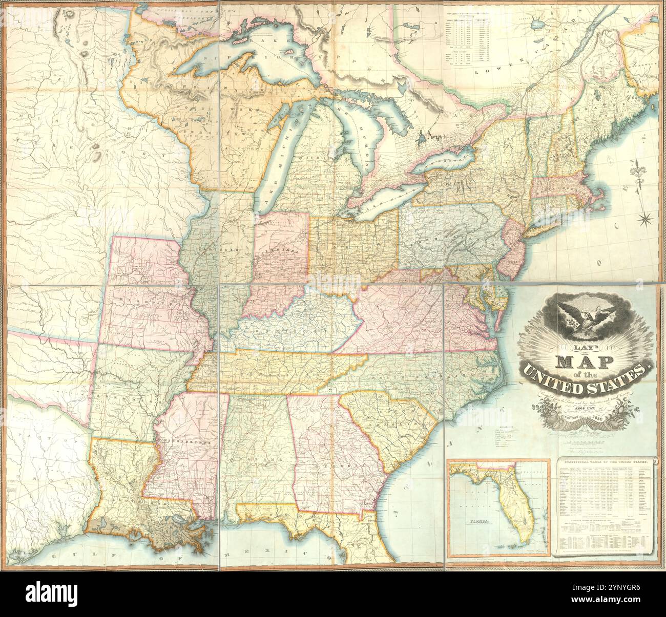 Lay's map of the United States 1832 Stock Photo - Alamy