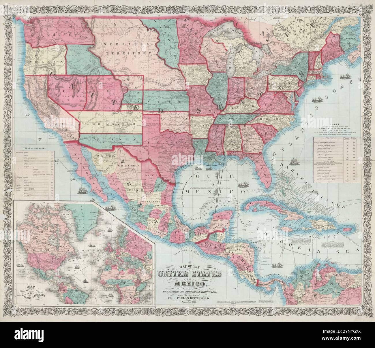 Johnson's new illustrated & embellished county map of the republics of ...