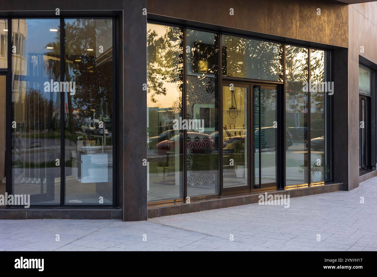 Photo of the mall shopping street in Europe. Exterior of a new shopping ...