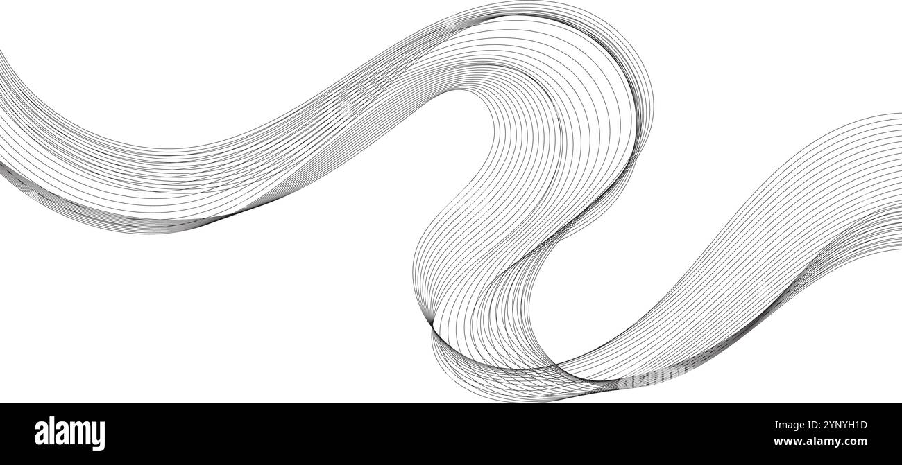 abstract curved lines of fluid motion. Vector illustration Stock Vector ...
