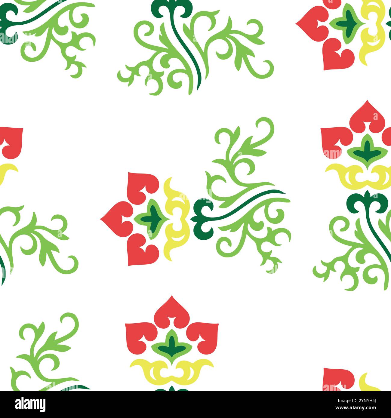 Islamic tulip, floral geometry. Tatar seamless pattern. Culture of the ...