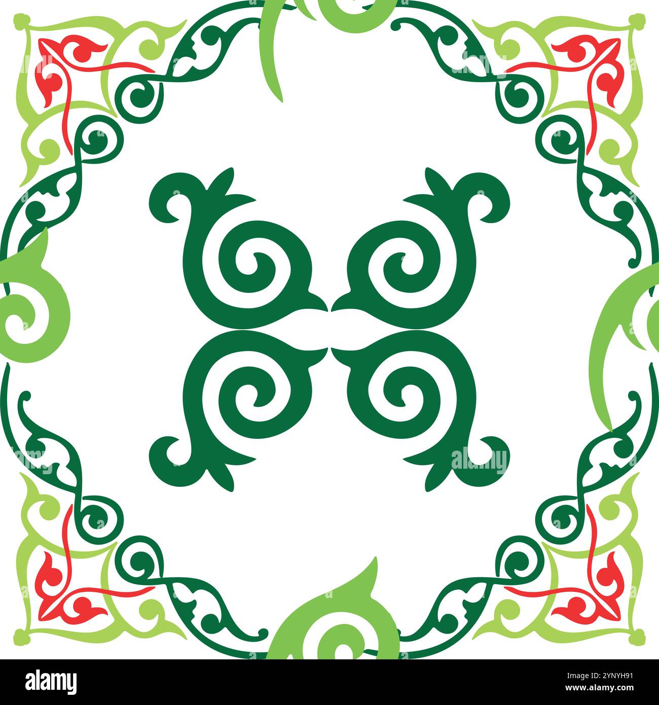 Islamic tulip, floral geometry. Tatar seamless pattern. Culture of the ...