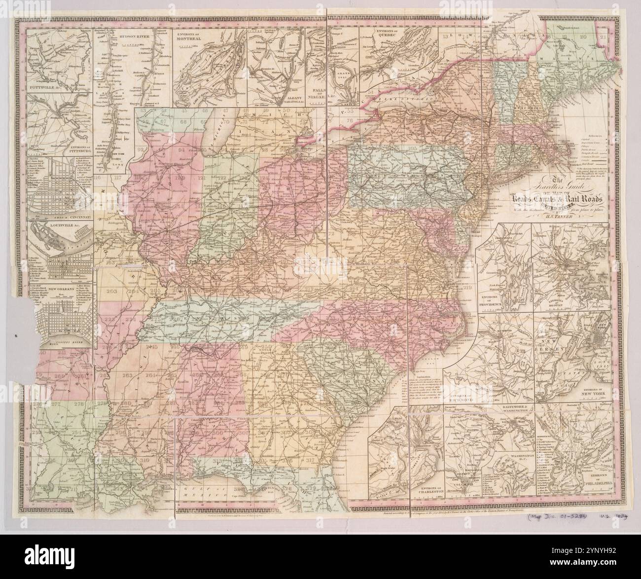 The travellers guide, or, Map of the roads, canals & rail roads of the ...