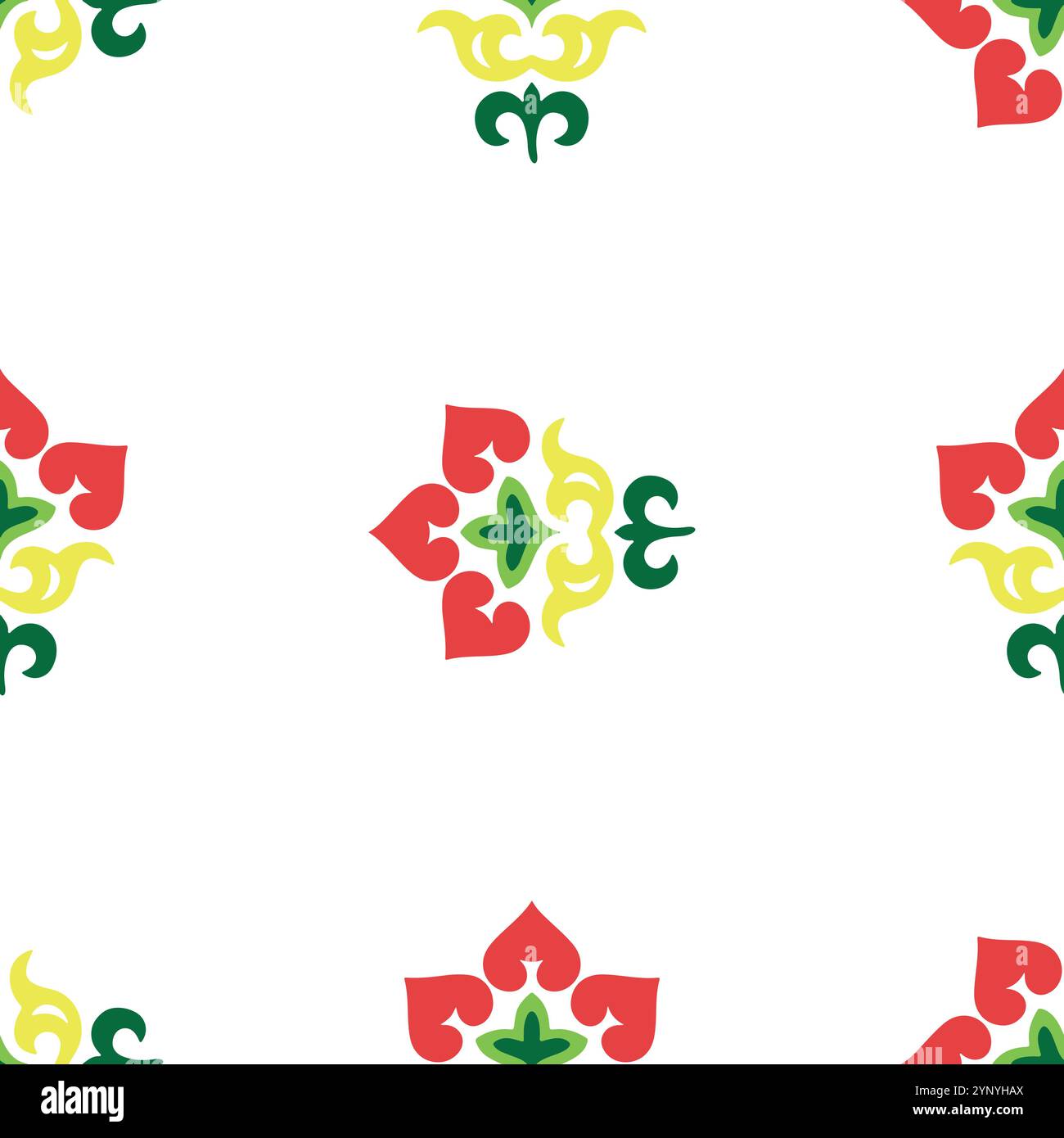 Islamic tulip, floral geometry. Tatar seamless pattern. Culture of the ...