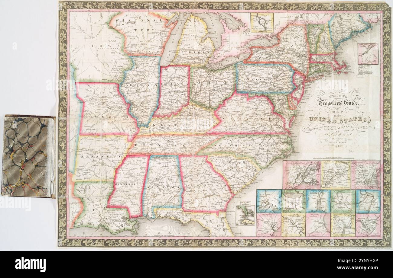 Ensign's Travellers' guide and map of the United States : containing ...