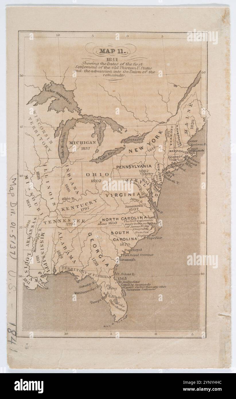 First united states map hi-res stock photography and images - Alamy