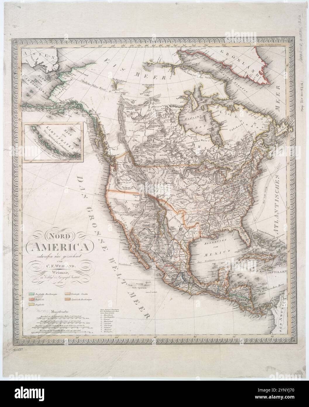Nord America 1820 by Weiland, C. F. (Carl Ferdinand), 1782-1847 Stock ...