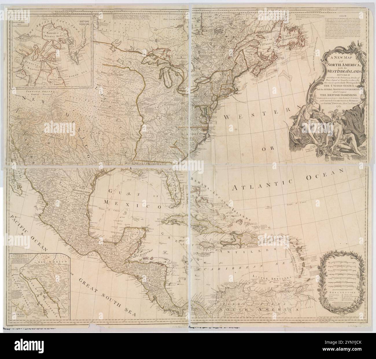 A New map of North America with the West India Islands : divided ...