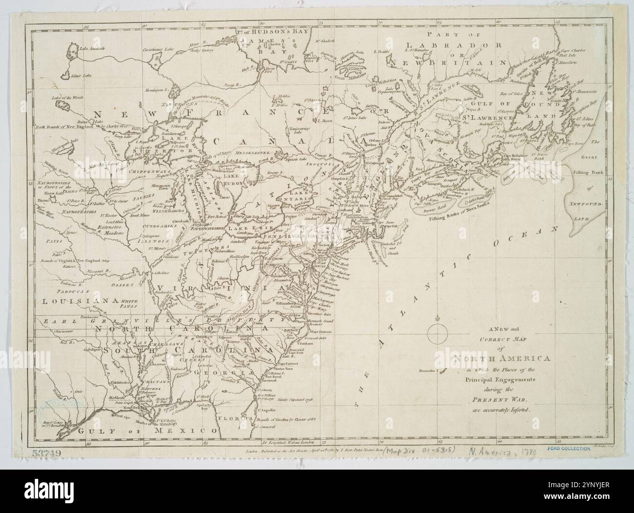 1780 map north america hi-res stock photography and images - Alamy