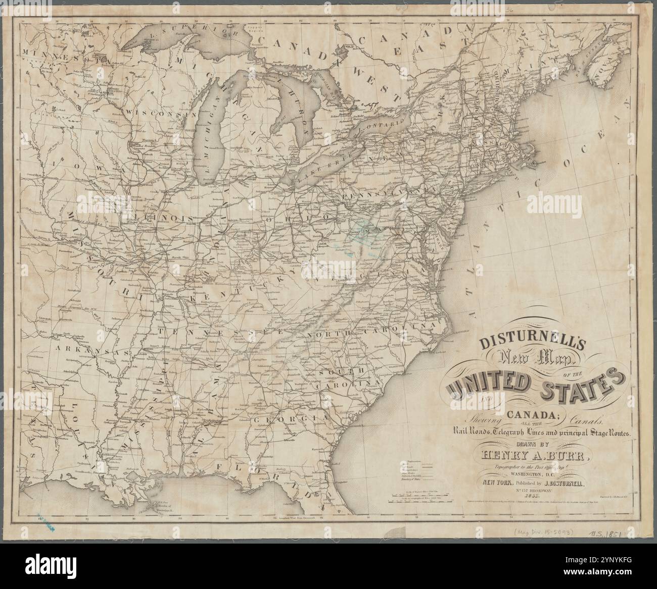 Disturnell's new map of the United States and Canada showing all the ...