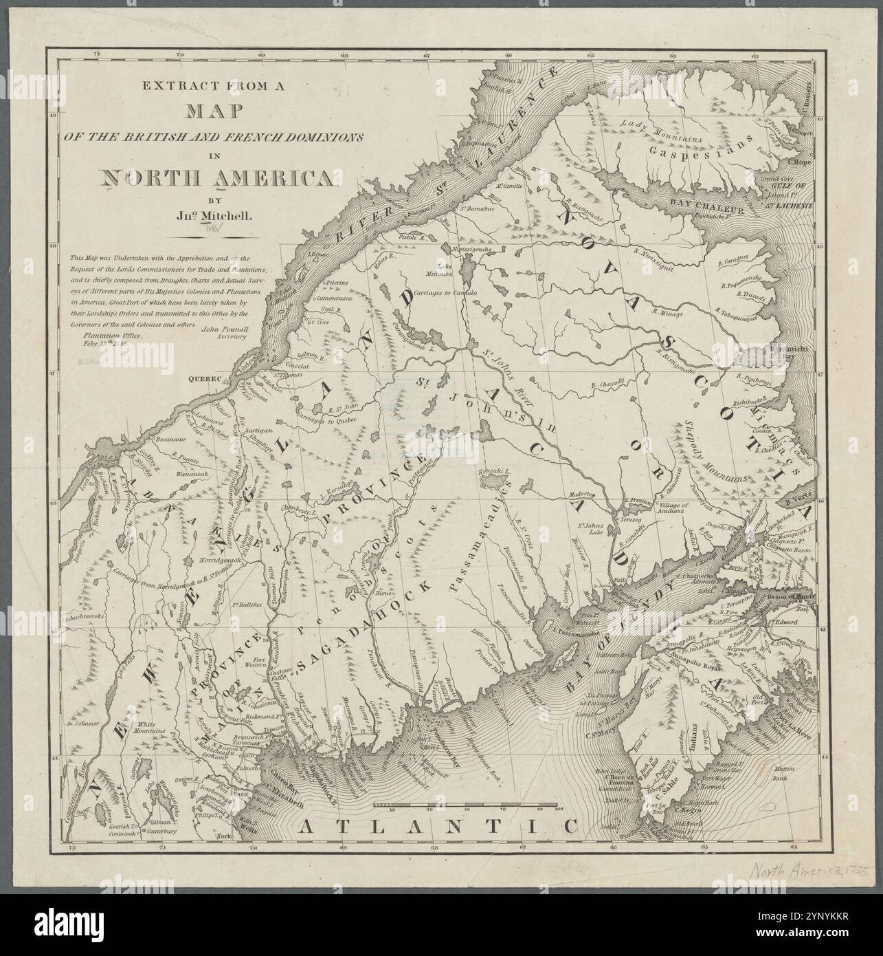 Extract from a map of the British and French dominions in North America ...