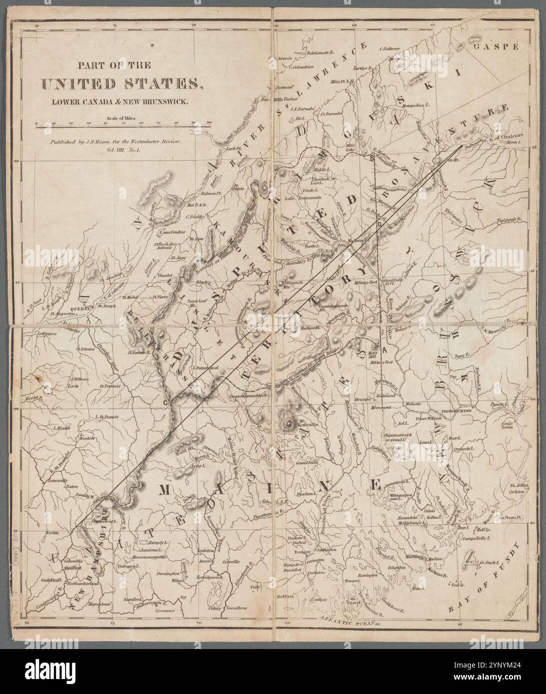 Part of the United States, Lower Canada & New Brunswick 1840 by Mason ...