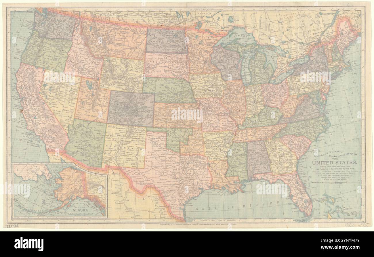 The Matthews-Northrup up-to-date map of the United States: showing ...