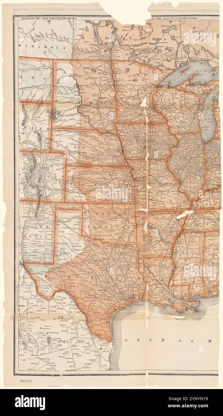General railway map of the United States and Canada 1882 - 1889 Stock ...