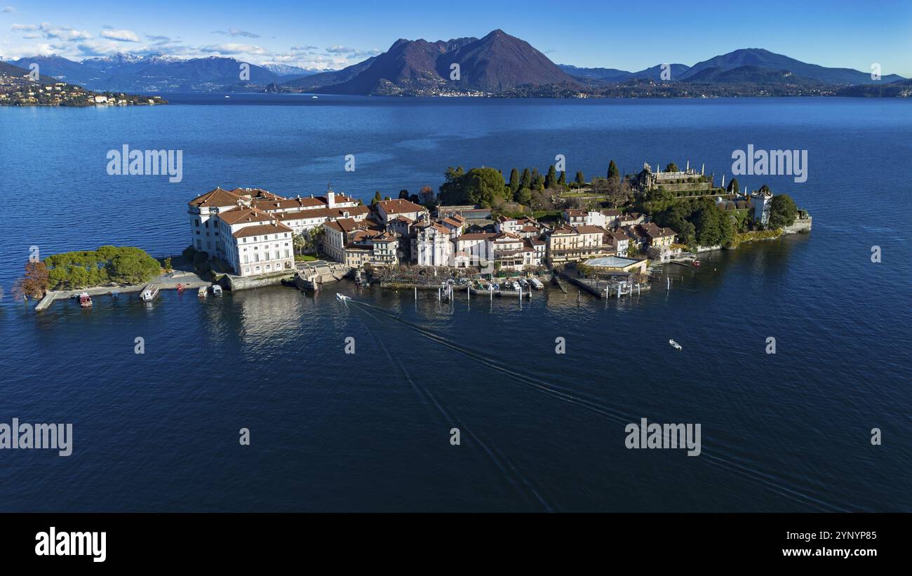 Aerial view of the Borromee islands on Lake Maggiore Stock Photo - Alamy