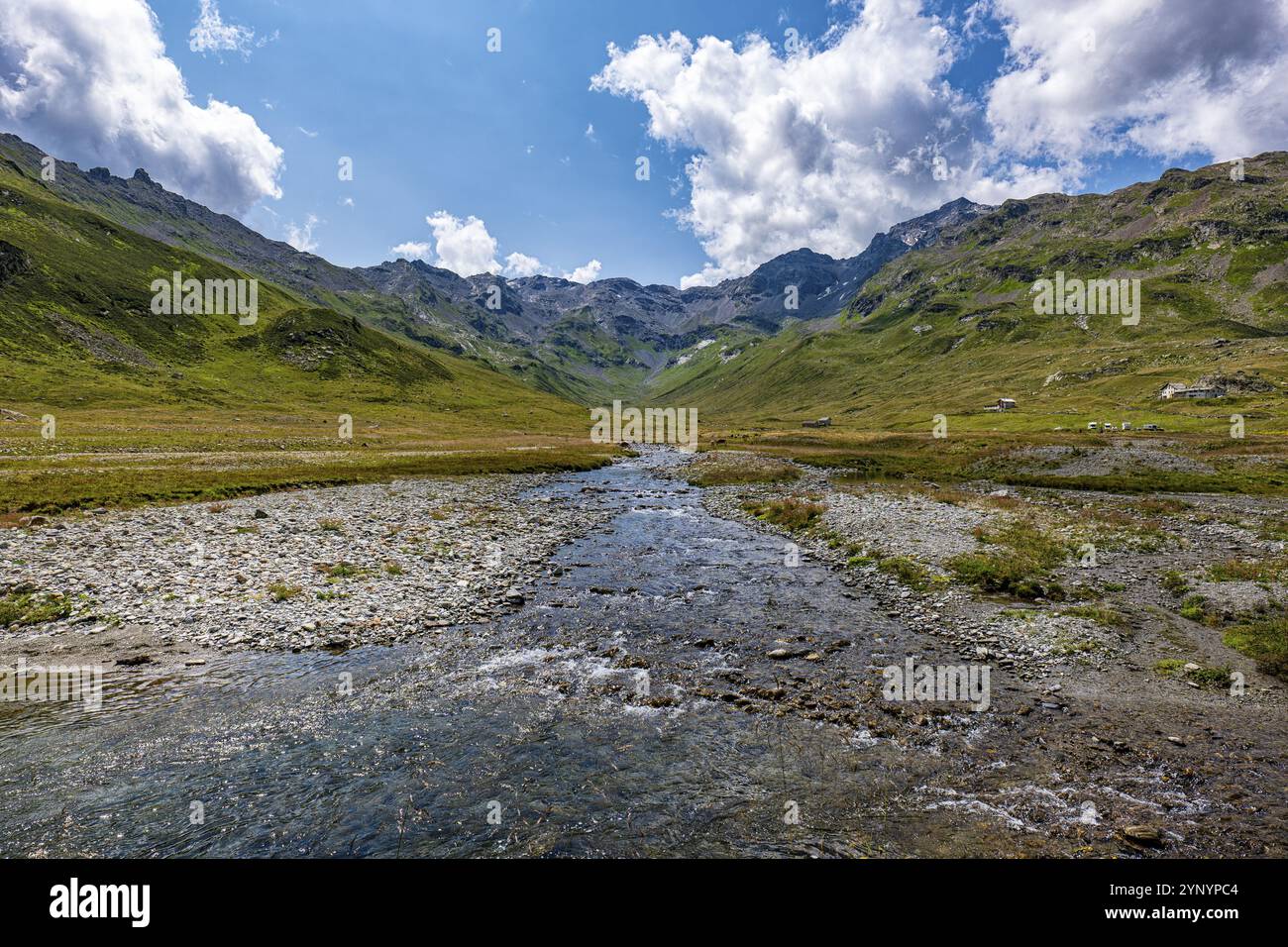Landscape of an alpine river on Splugen Pass Stock Photo - Alamy