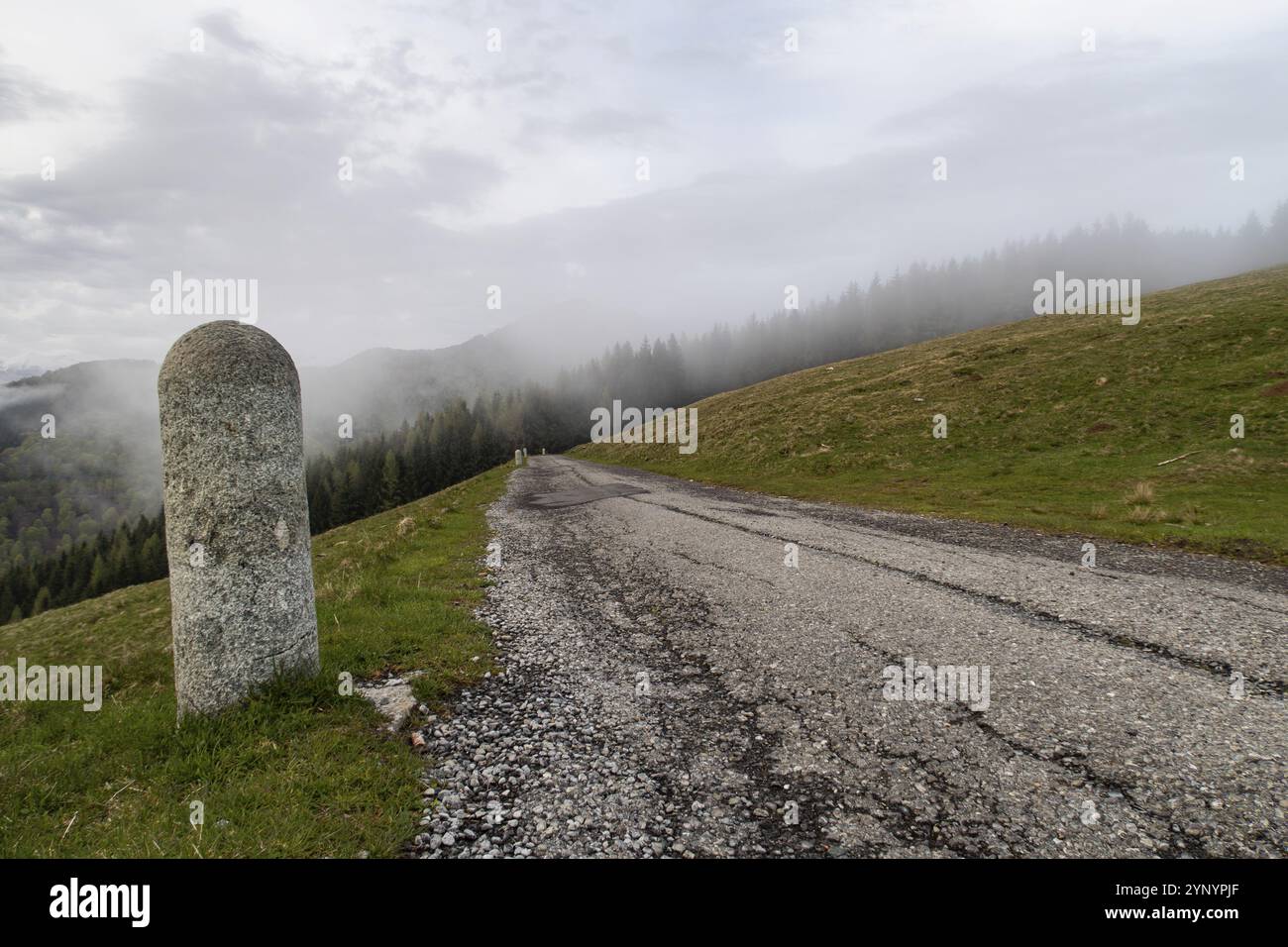 Alpine road in the alps of Lake Como Stock Photo - Alamy