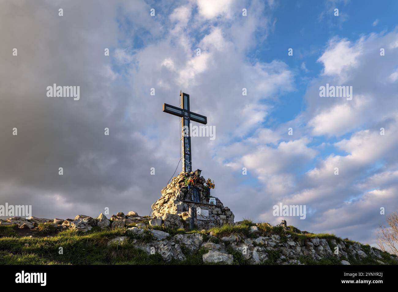 Peak cross on Mount Bolettone in Lombardy Stock Photo - Alamy