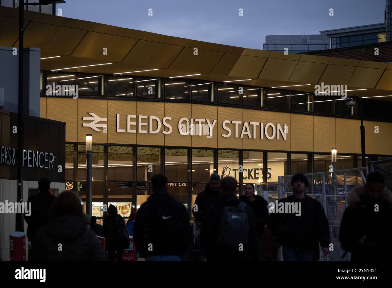 Leeds City Station sign, Leeds, West Yorkshire, England, UK Stock Photo ...