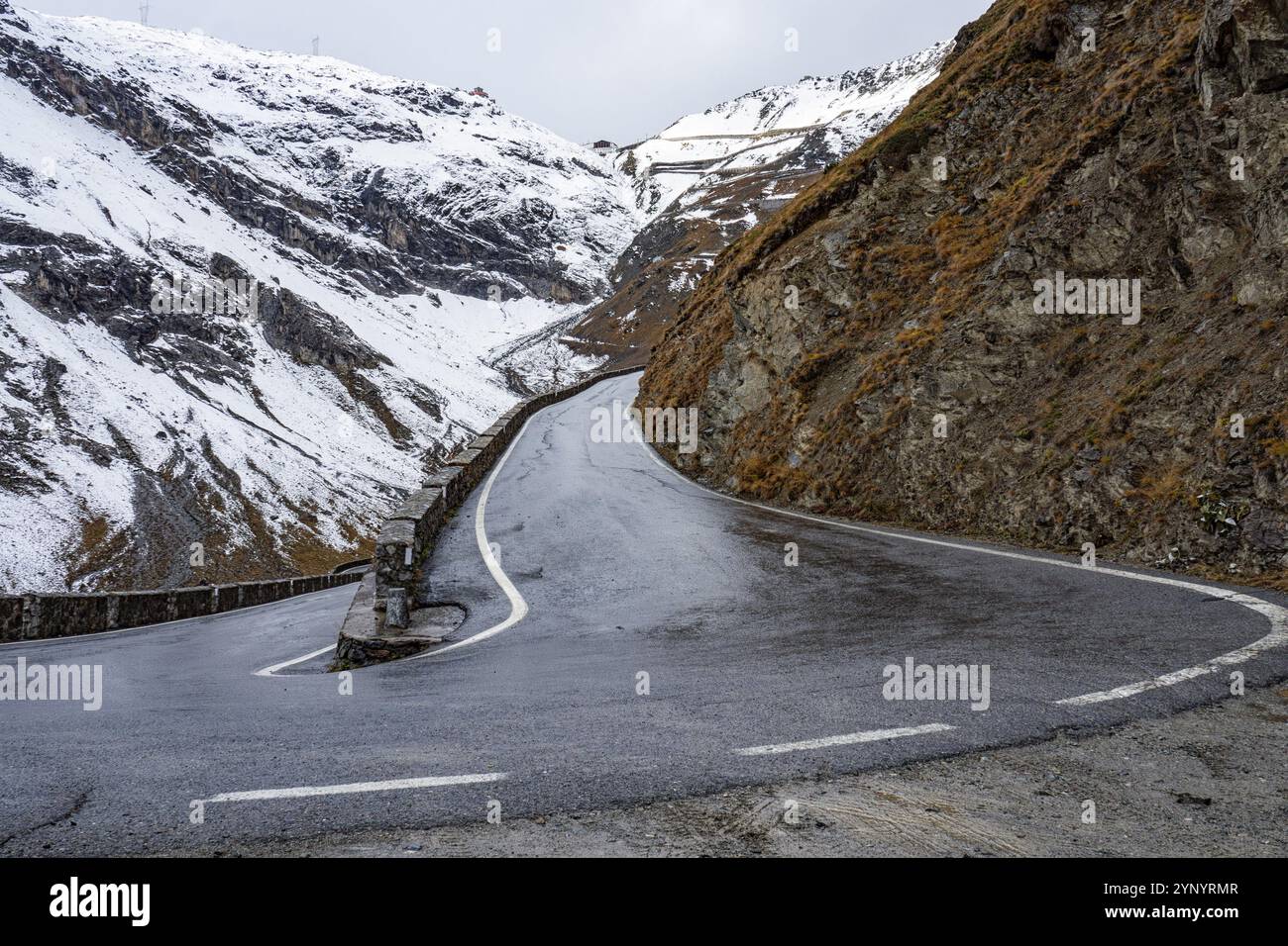 Alpine road on the Stilfser Joch in winter Stock Photo - Alamy