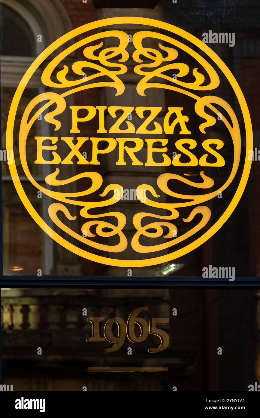 Pizza Express logo outside Pizza Express Leeds West Yorkshire, England ...