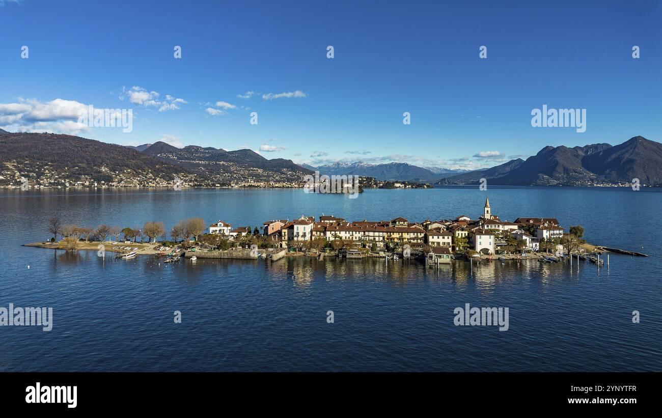 Aerial view of the Borromee islands on Lake Maggiore Stock Photo - Alamy