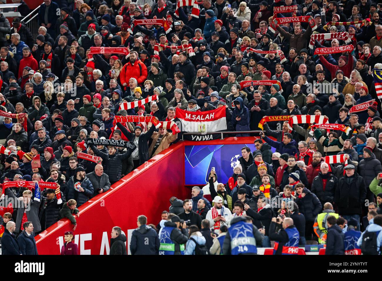Liverpool fans sing You’ll Never Walk Alone prior to the UEFA Champions ...