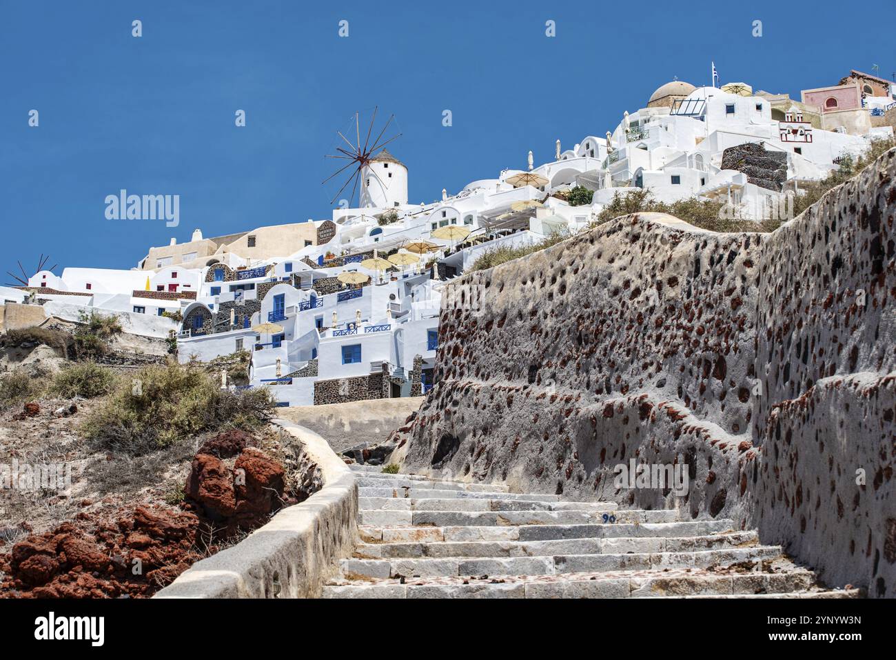 Staircase trail in Oia (Santorini Stock Photo - Alamy