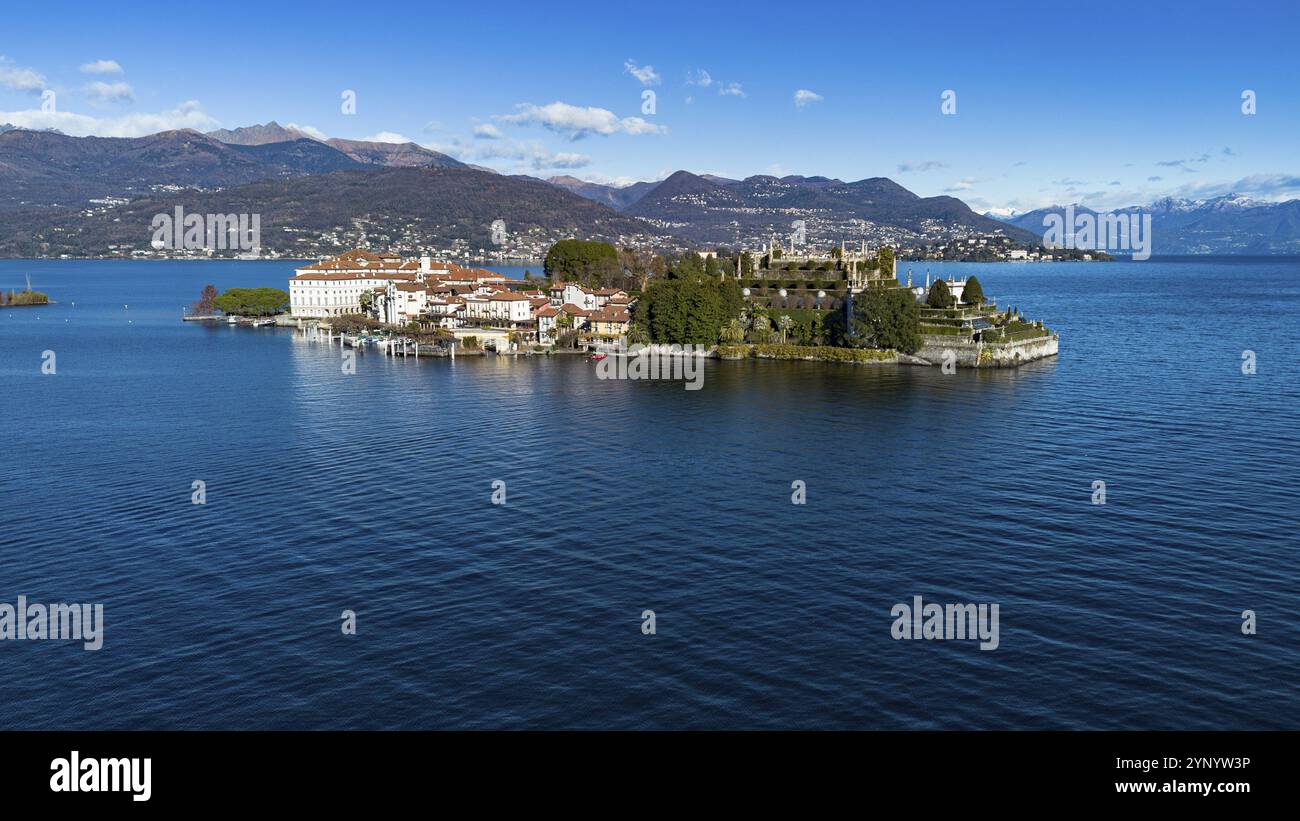 Aerial view of the Borromee islands on Lake Maggiore Stock Photo - Alamy
