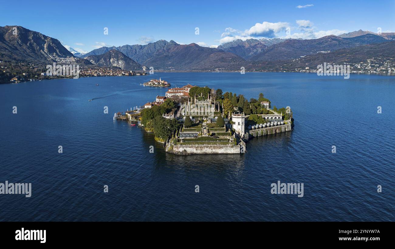 Aerial view of the Borromee islands on Lake Maggiore Stock Photo - Alamy