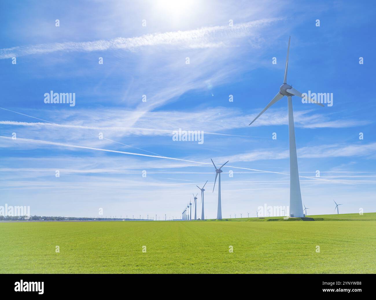 Wind power stations row hi-res stock photography and images - Alamy