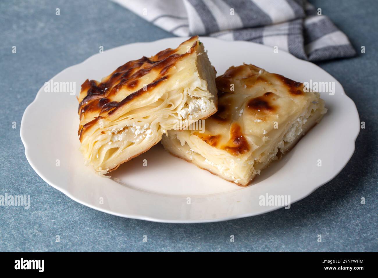 Delicious Turkish food; Tray pastry; (Turkish name; Su boregi Stock ...