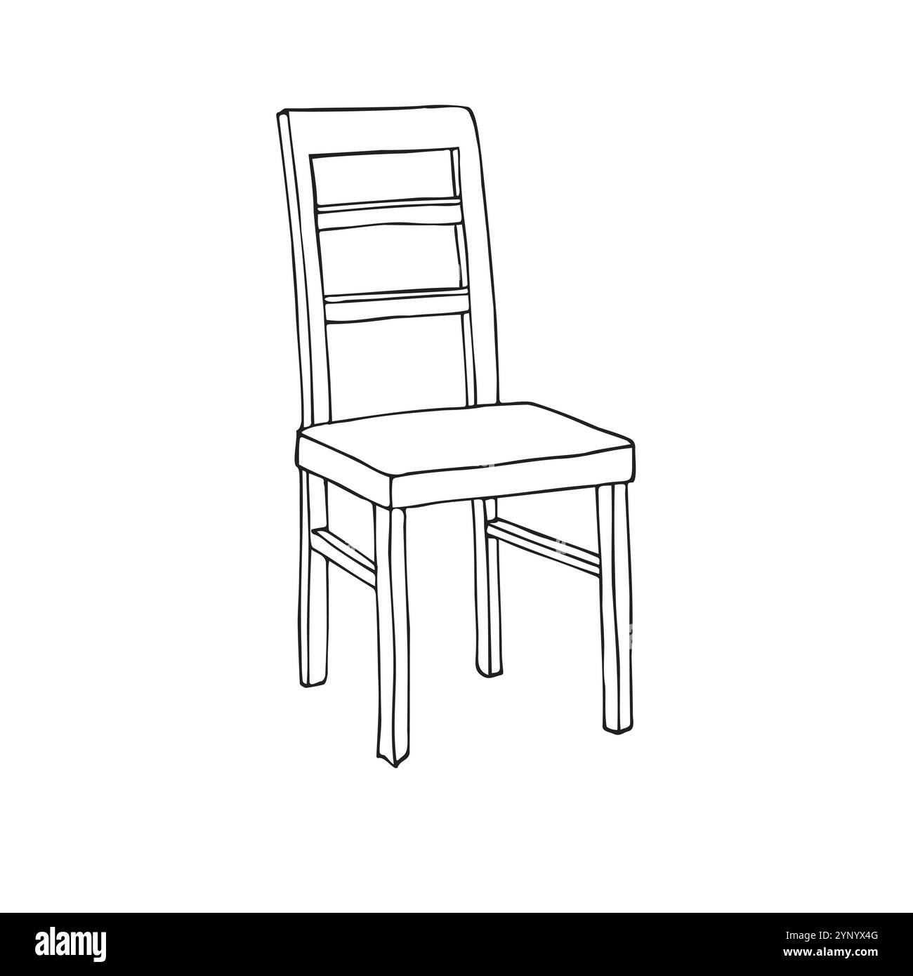 Vector hand drawn sketch doodle outline chair isolated on white ...